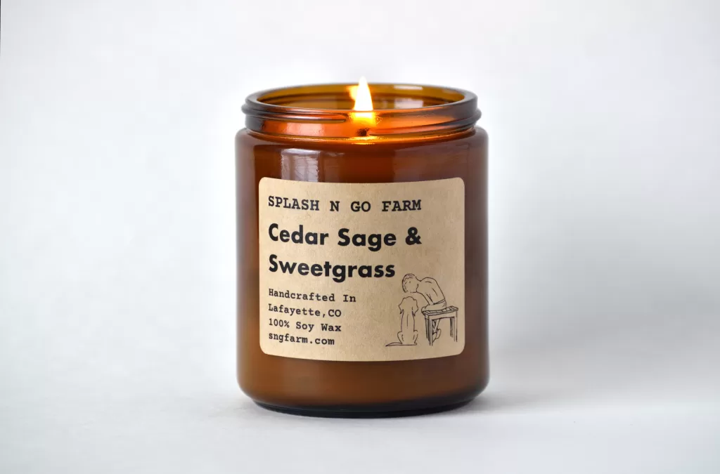 Cedar Sage & Sweetgrass - 8 oz Soy Candle - Splash N Go Farm